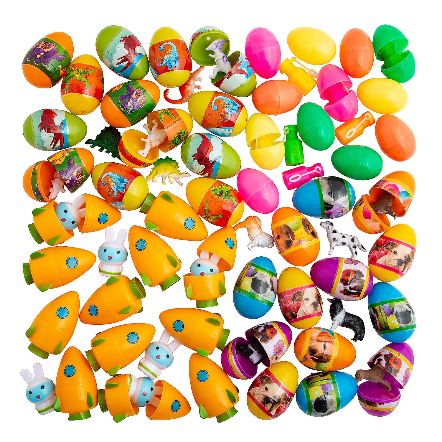 Fun Express 2 1/2" Bulk 504 Pieces Toy-Filled Easter Egg Assortment - Walmart.com