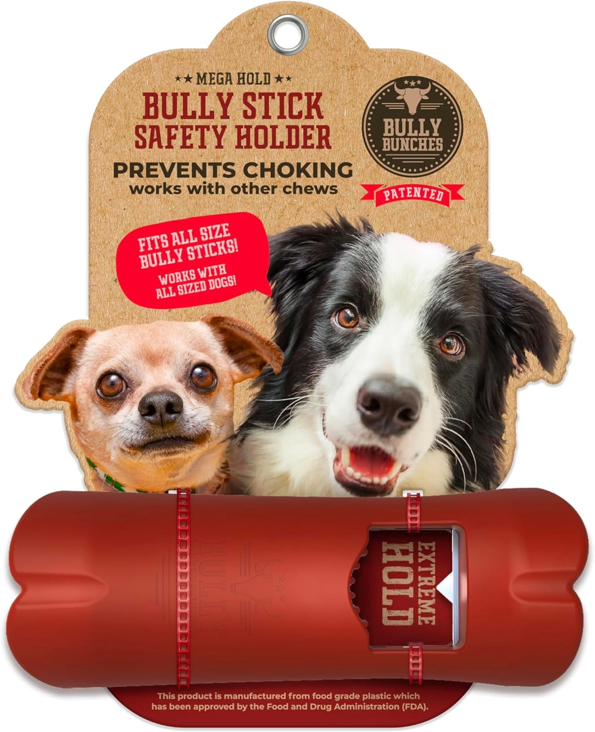 Mega Hold Anti-Choking Bully Stick Safety Holder for Small, Medium and ...