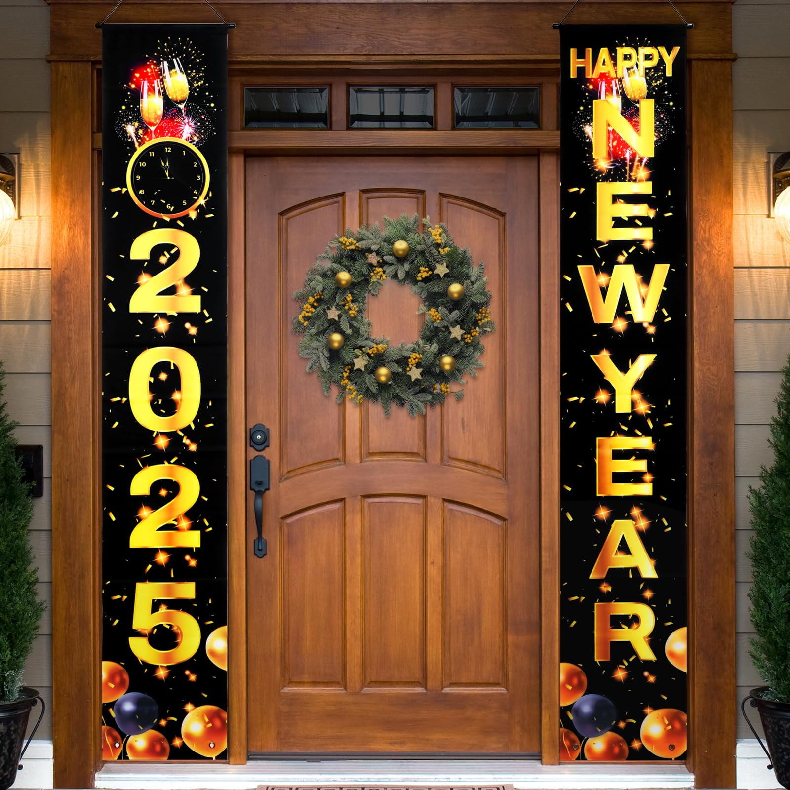 Mega-L XtraLarge Happy New Year 2025 Banner - 72x12 Happy New Year Door ...