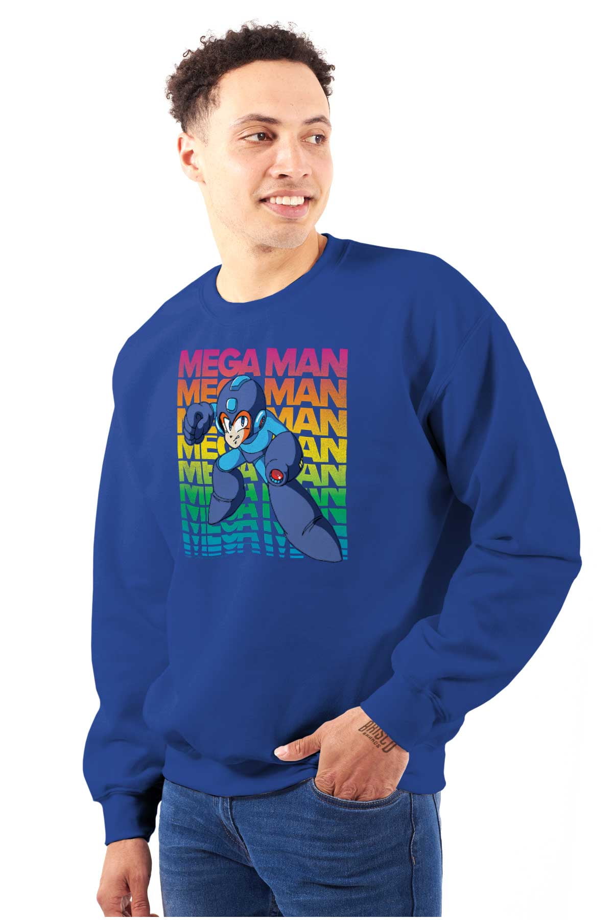 Mega Man 90s Anime Cartoon Character Unisex Plus Size Sweatshirt Brisco ...
