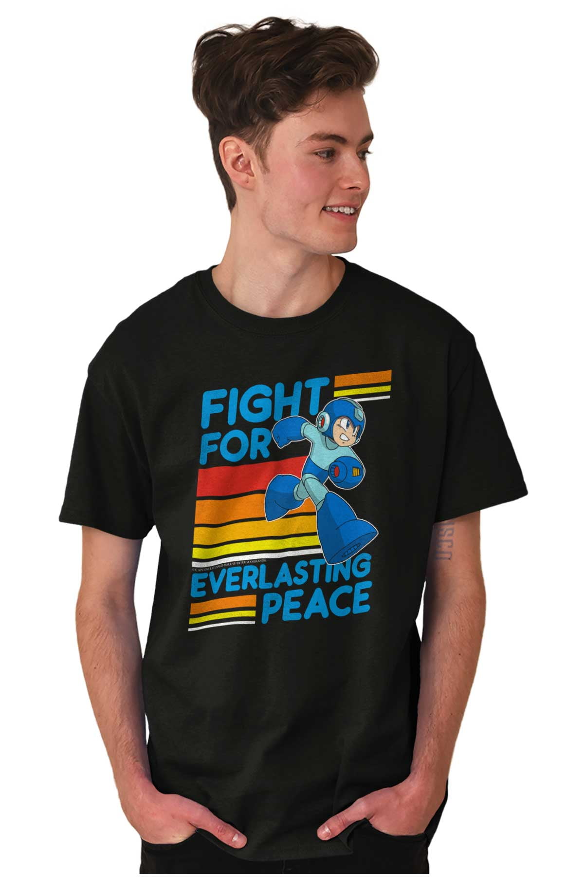 Mega Man 90s Gamer Anime Character Men's Graphic T Shirt Tees Brisco ...