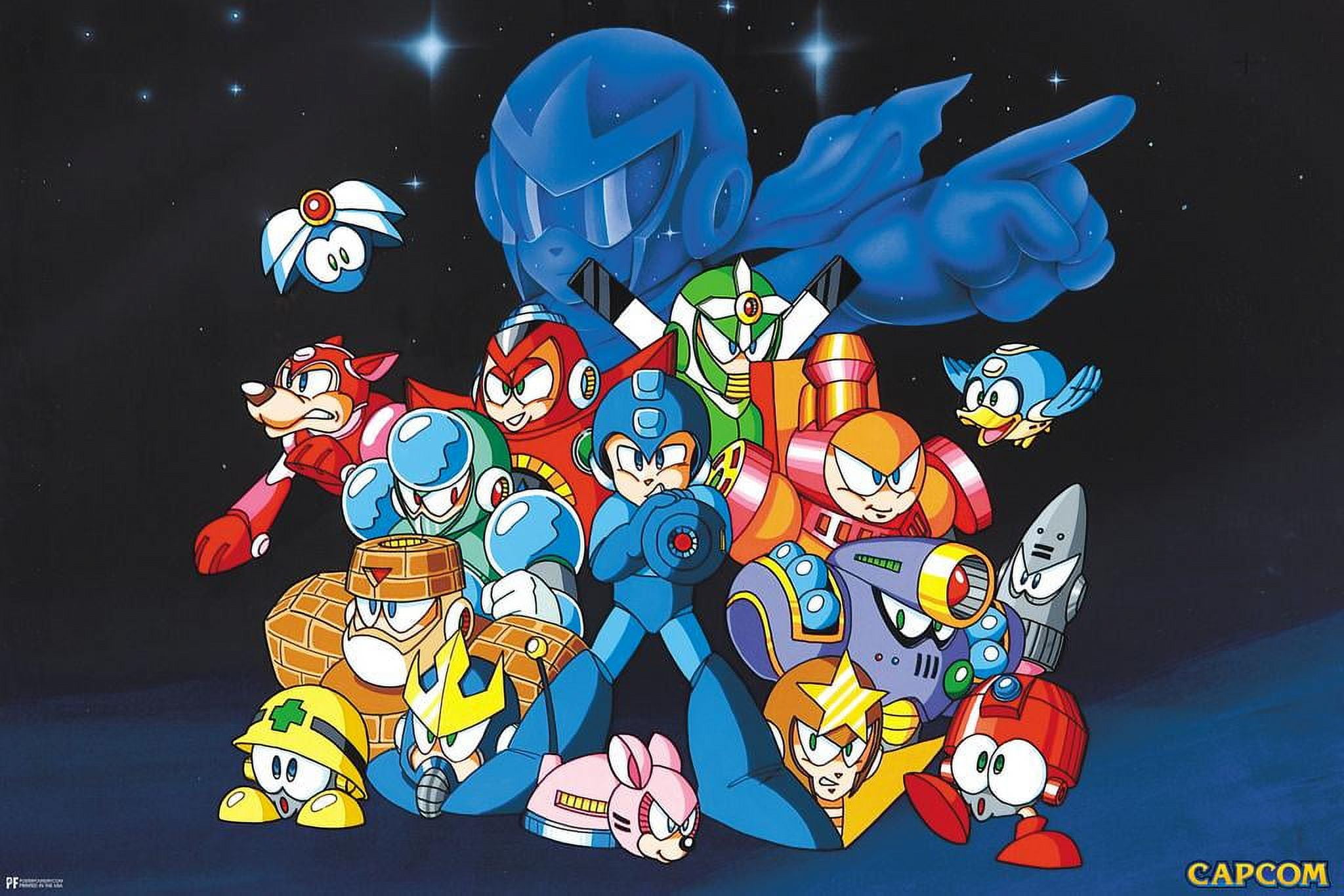 Mega Man Group Art Video Game Video Gamer Classic Retro Vintage 90s ...