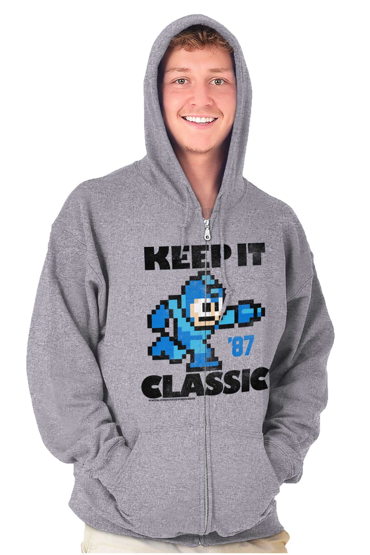 Mega Man Keep it Classic 80s Gaming Unisex Plus Size Zip Hoodie Brisco ...