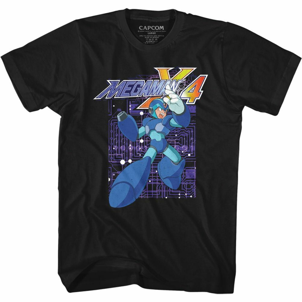 Mega Man Mega Man X4 Digital Black Adult T-Shirt - Walmart.com