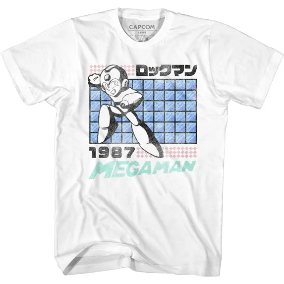 Mega Man Megaman 87 White Gaming Shirt - Walmart.com