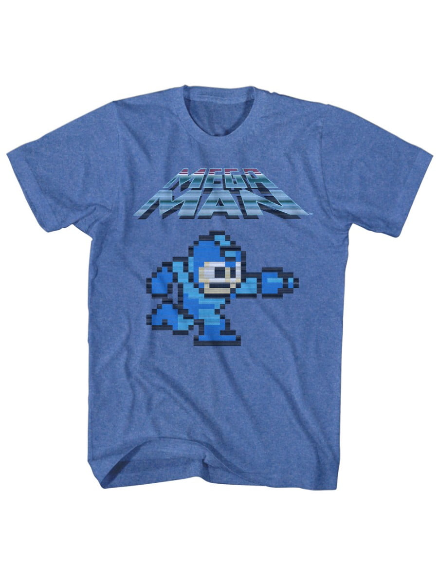 Mega Man Rockman Video Game Character Pixelated Gunner Adult T-Shirt ...