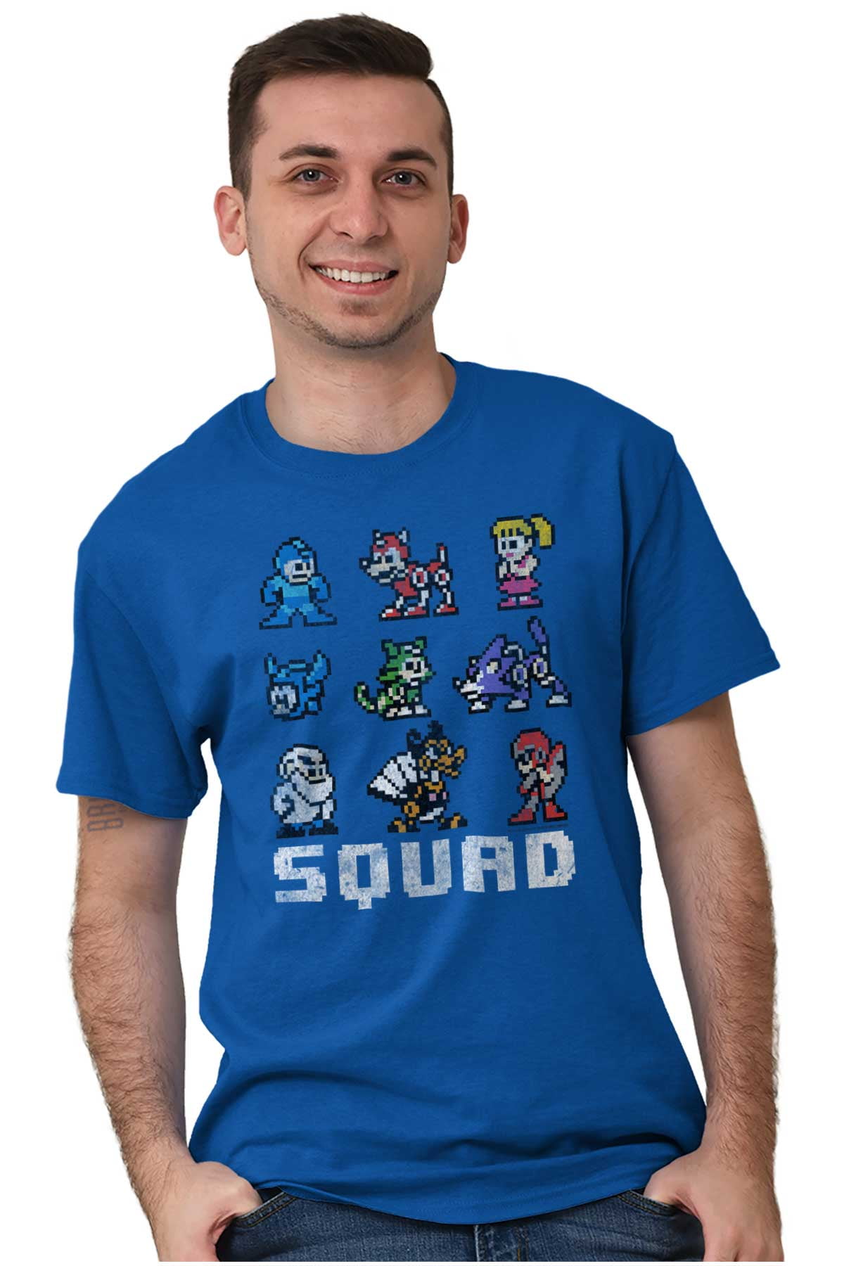 Mega Man Squad Goals Game Characters Men's Graphic T Shirt Tees Brisco Brands X - Walmart.com