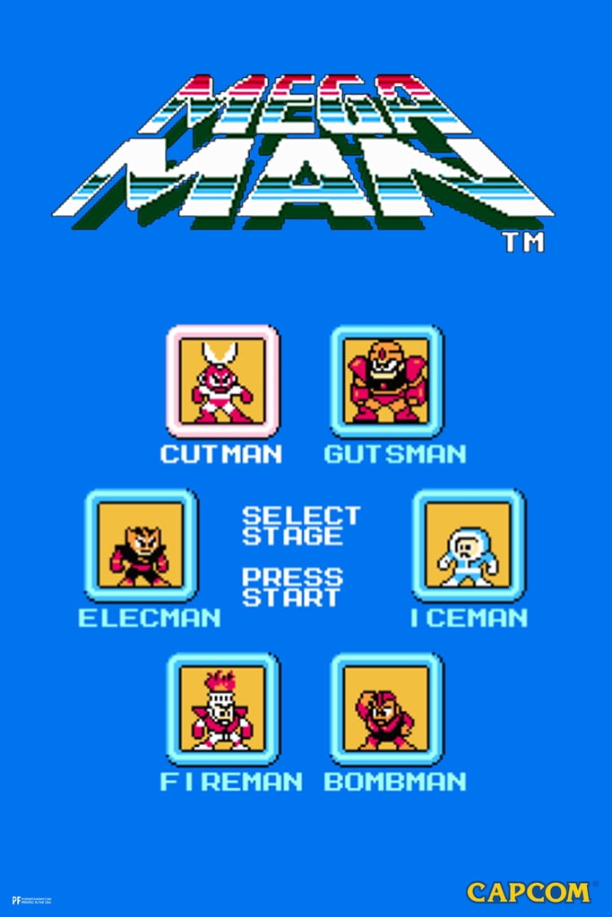 Mega Man Stage Select Video Game Video Gamer Classic Retro Vintage 90s ...