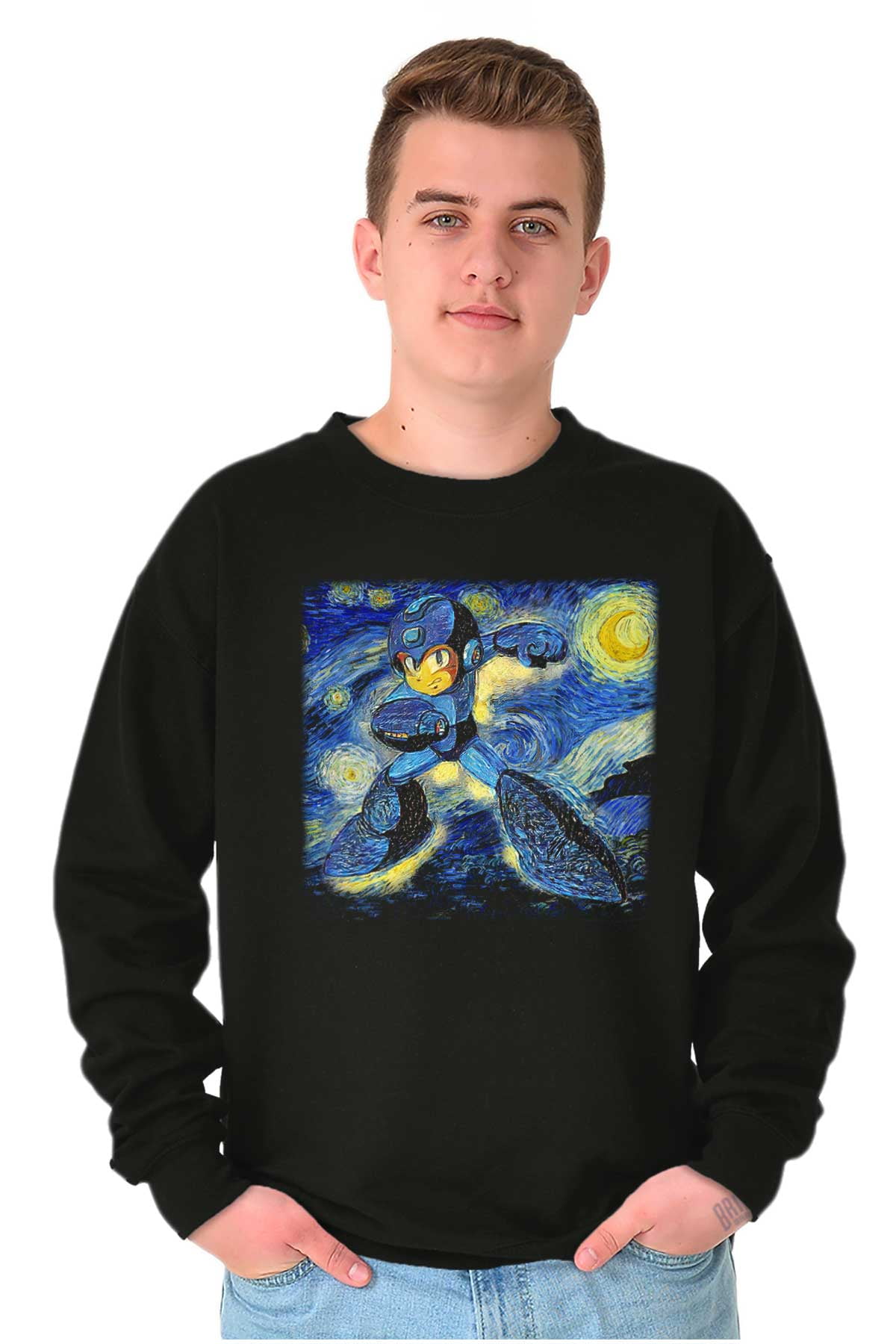 Mega Man Video Game Starry Night Sweatshirt for Men or Women Brisco ...