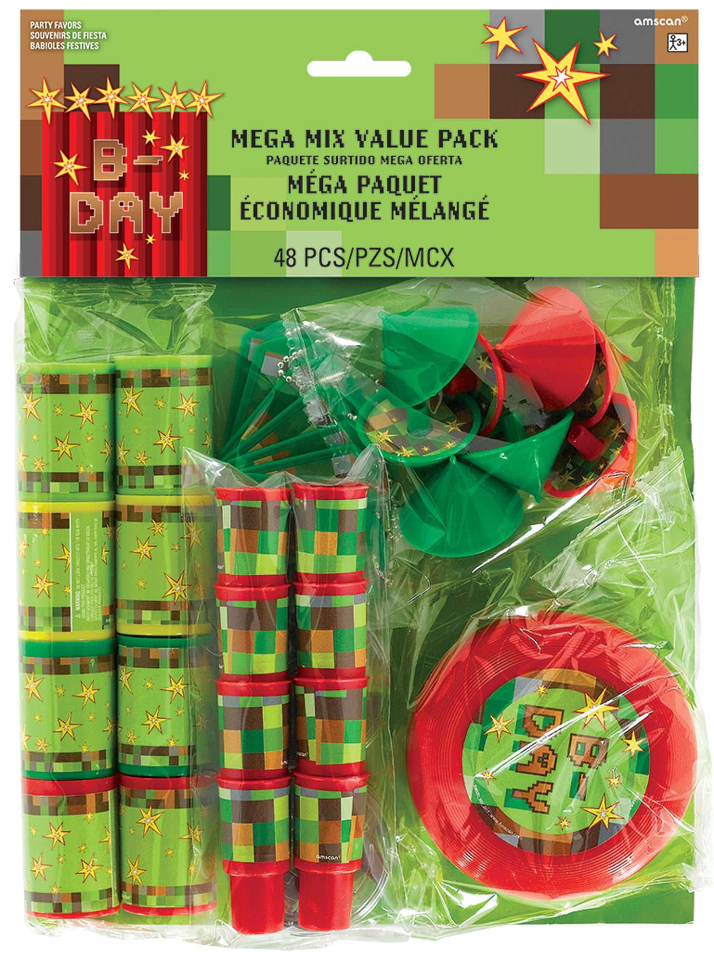 Amscan, Mega Mix Pixelated TNT Party Favors, 48 pcs, Great party theme ...