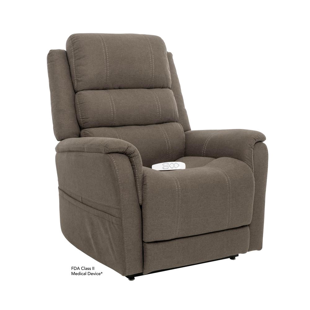 Mega Motion Merino Polyester Power Recliner with USB Ports in Steel ...