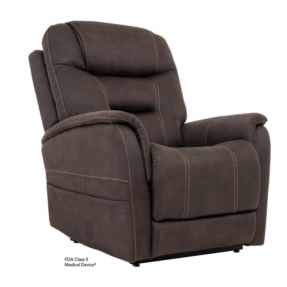 Mega Motion Stonewash Polyester 4-Motor Power Recliner in Granite ...