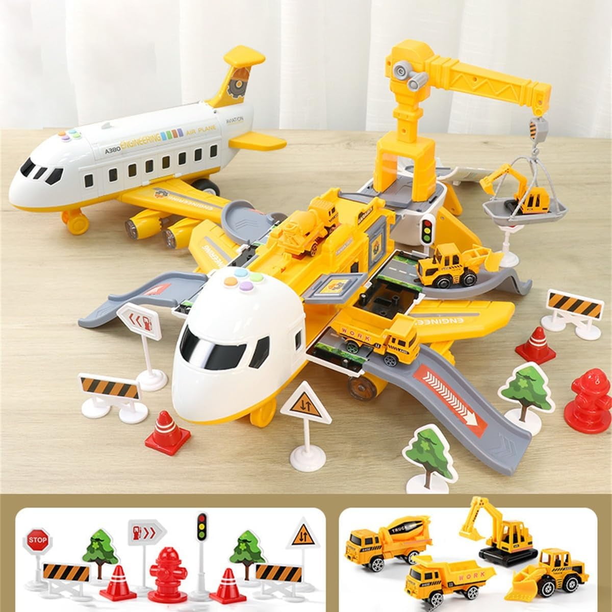 Mega Plane Toy, Kids Airplane Toys Race Track Toy, Storage Transport ...