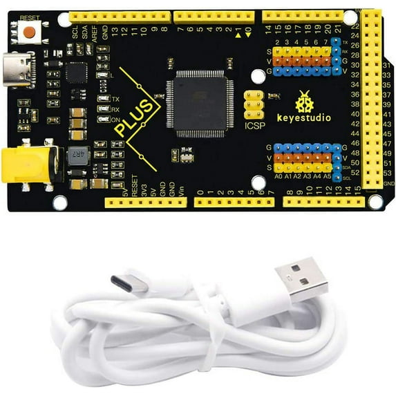 Mega Plus 2560 R3 Board for Arduino with Type-C USB Cable, 1.5A Output ...