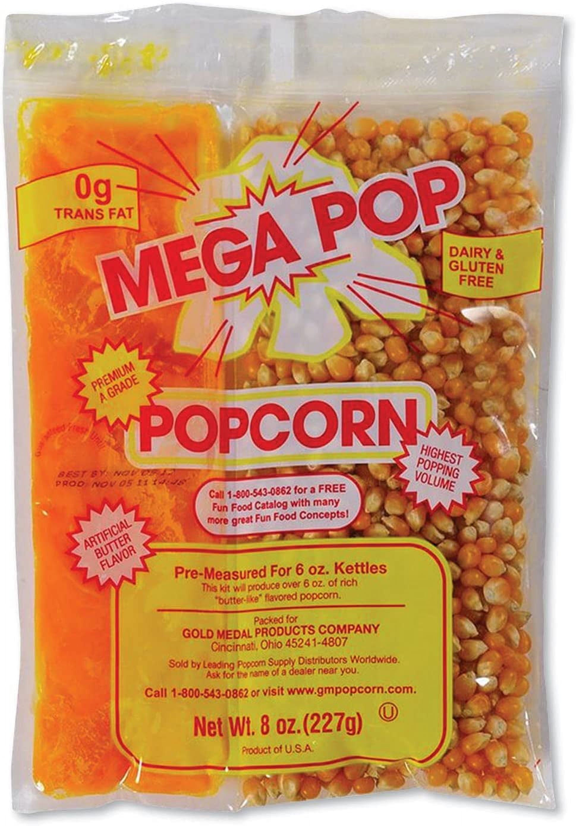 Gold Medal Mega Pop Popcorn and Oil Kit with Coconut Oil - 36 Packages ...