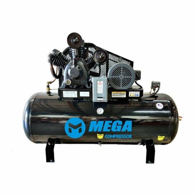 Mega Power MP-10120H3-U460 120 gal 460V 10 HP Horizontal 35 CFM at 175 ...