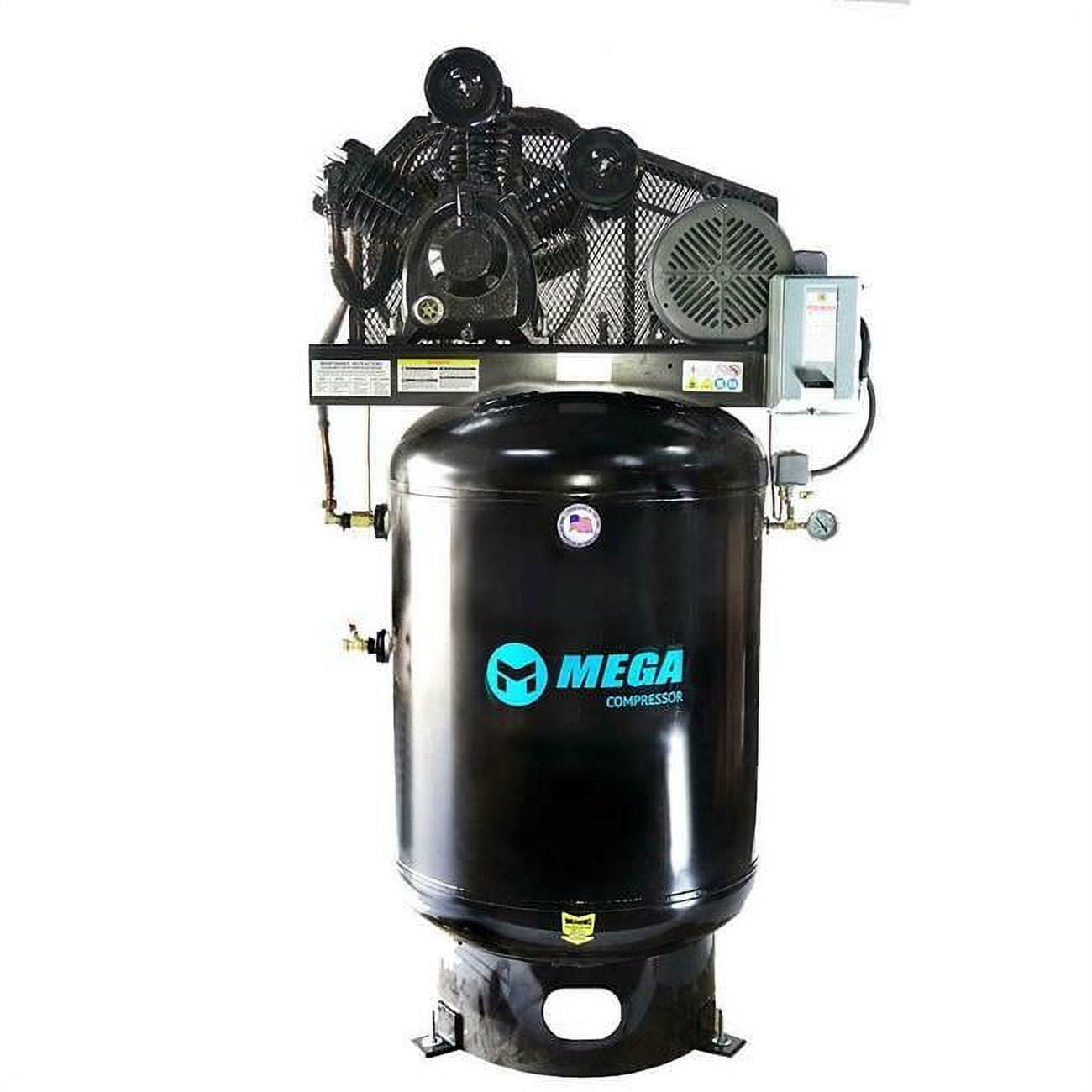 Mega Power MP-10120V3-U460 120 gal 460V 10 HP Upright 35 CFM at 175-200 ...