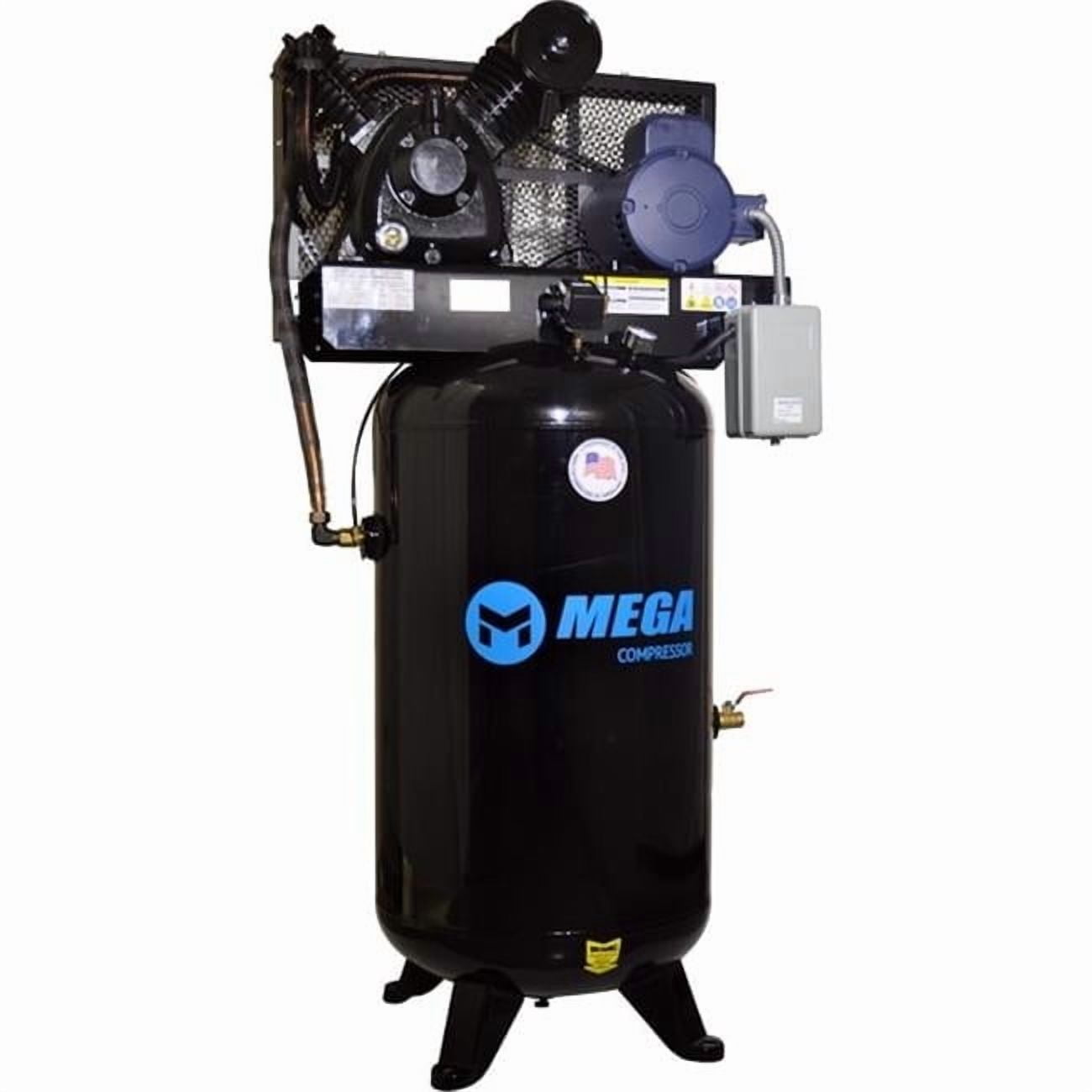 Mega Power MP-5080VM3-460 80 gal 460V 5 HP Upright 19 CFM at 175-180 ...
