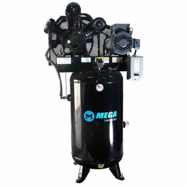 Mega Power MP-7580VM10U 80 gal 7.5 HP Upright 28 CFM at 175 PSI Two ...