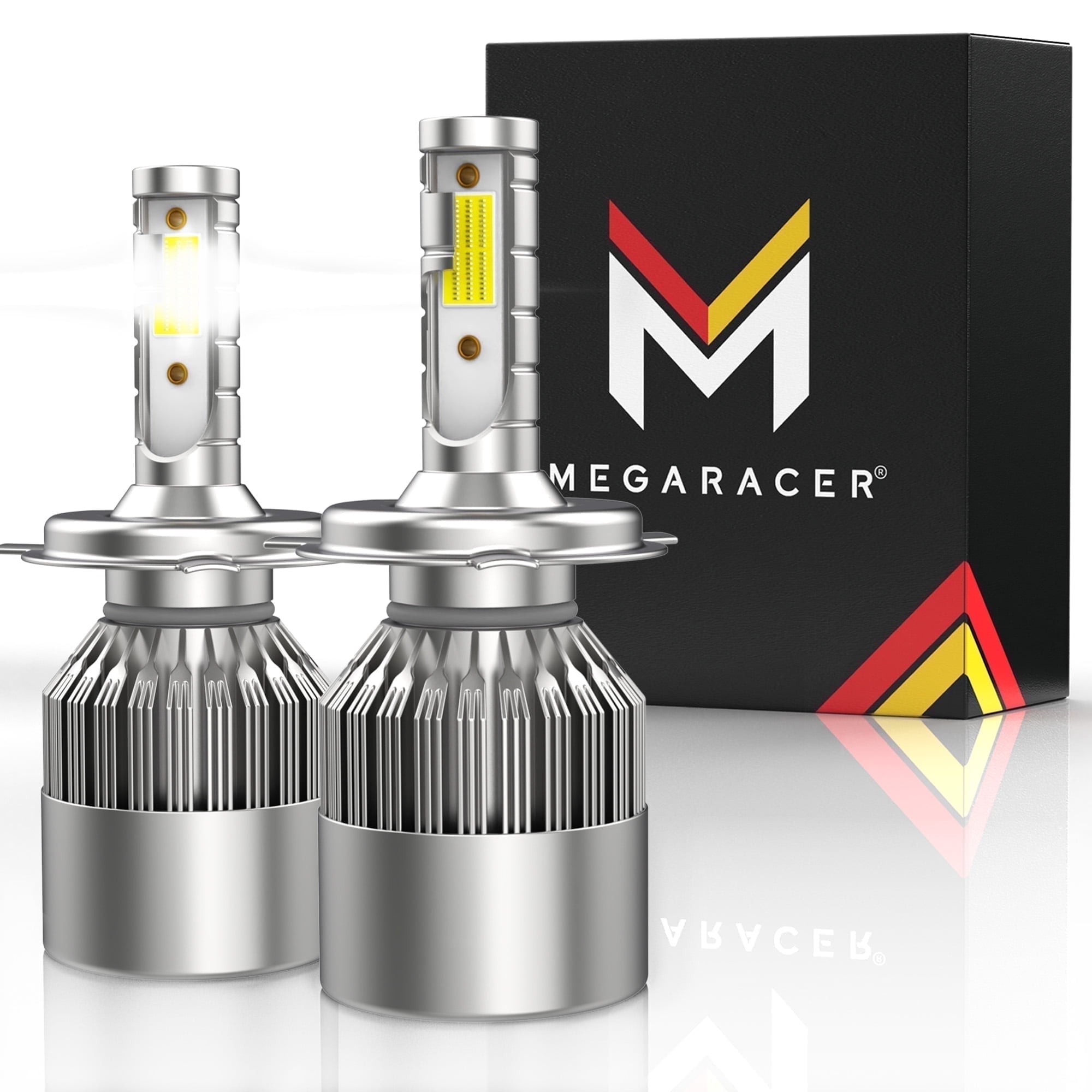 Mega Racer 2 Sided H4 9003 HB2 LED Headlight Bulb (2 PACK) - 6000K ...