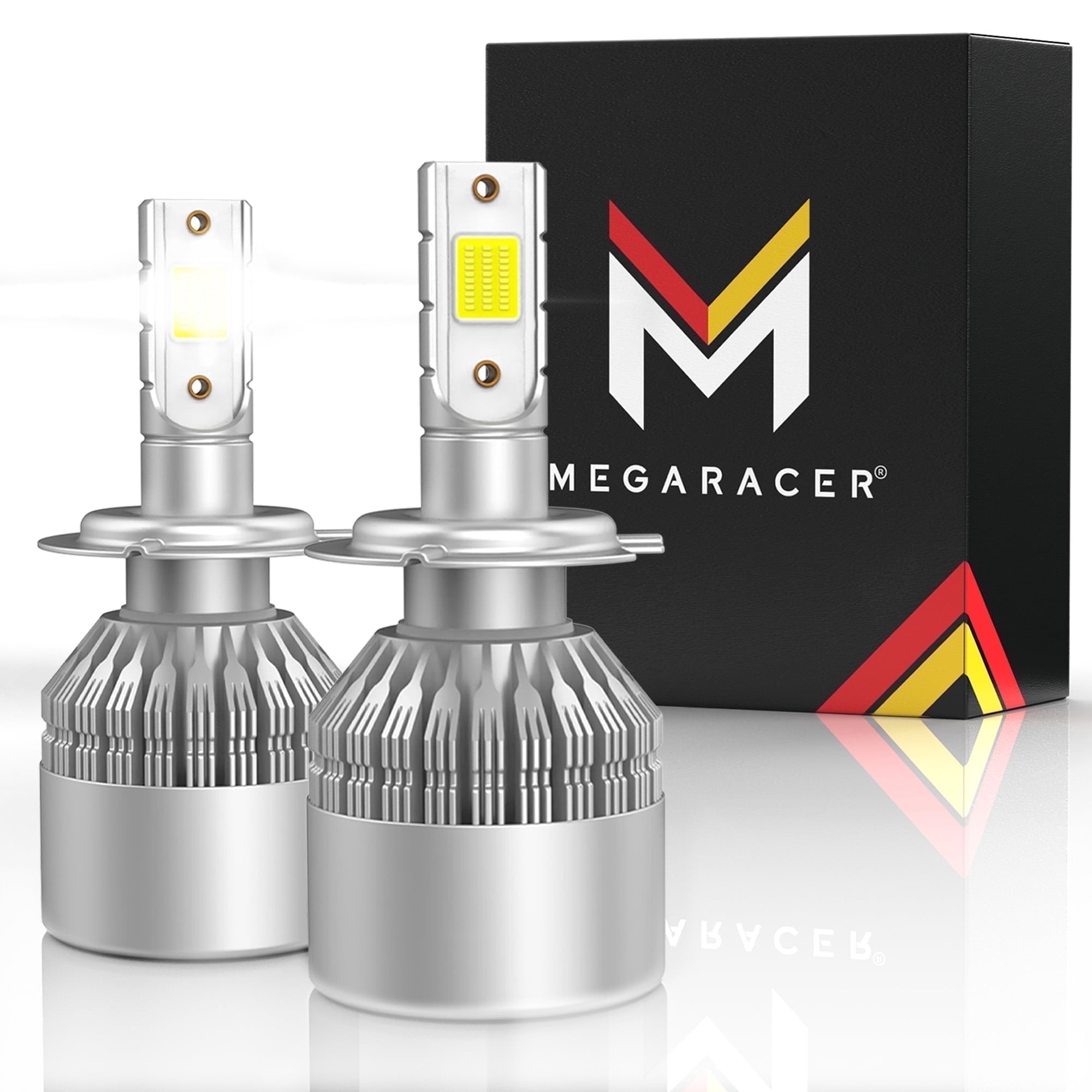 Mega Racer 2 Sided H7 LED Car Bulbs 2 PACK - 6000K Bright White 12V 40W ...