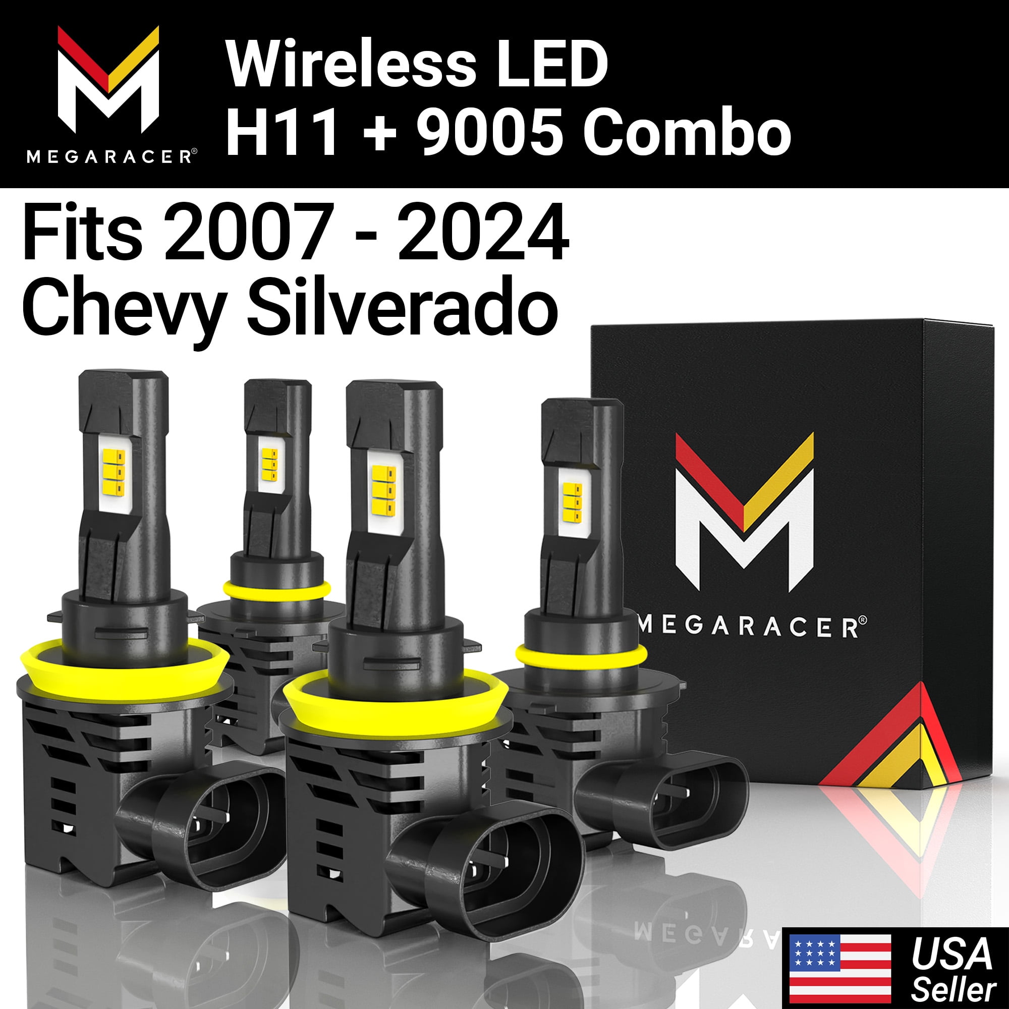 Mega Racer 2007-2024 Chevy Silverado Wireless H11 9005 HB3 LED ...