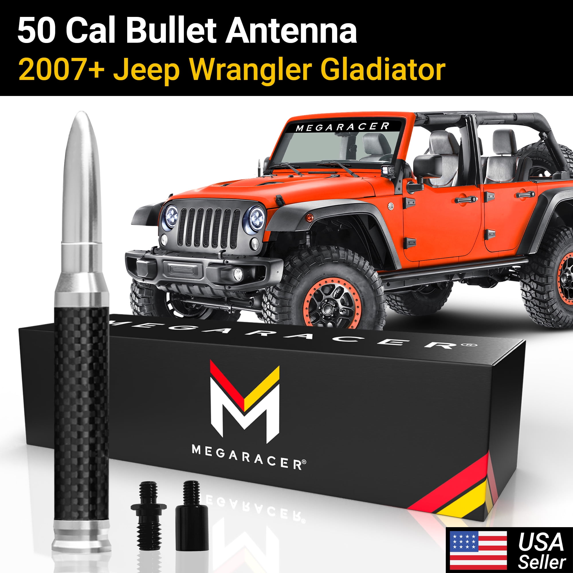 Mega Racer 2007-2024 Jeep Wrangler Gladiator 50 Cal Bullet Antenna ...