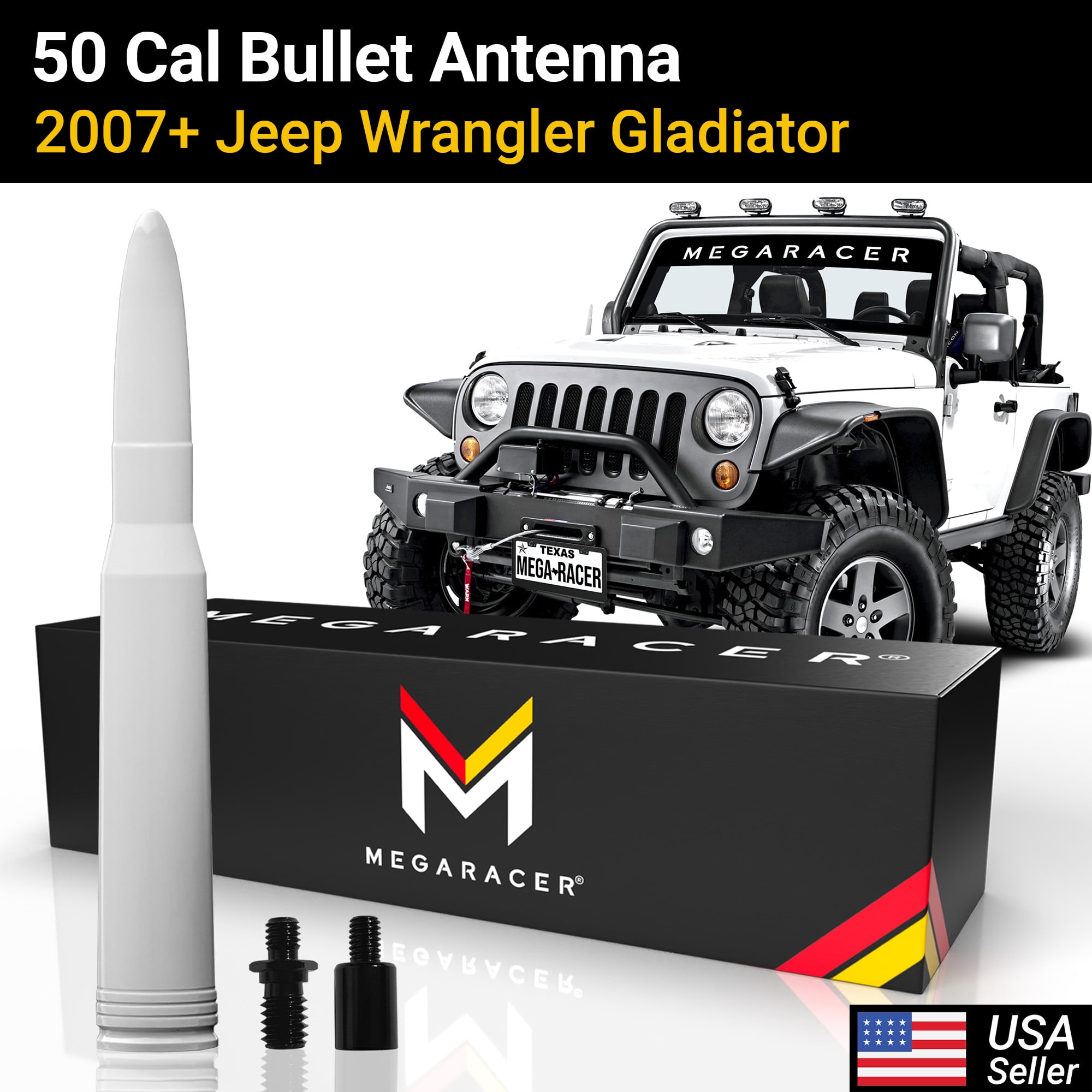 Mega Racer 2007-2024 Jeep Wrangler Gladiator 50 Cal Bullet Antenna ...