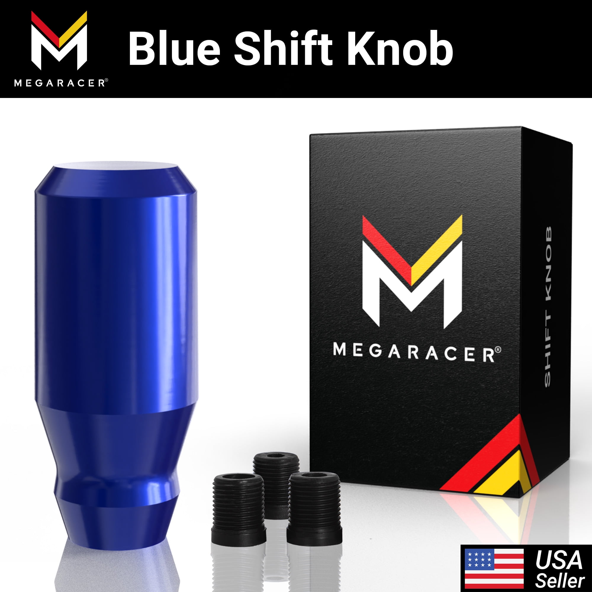 Mega Racer JDM Style Blue Shift Knob for Manual or Buttonless Automatic ...