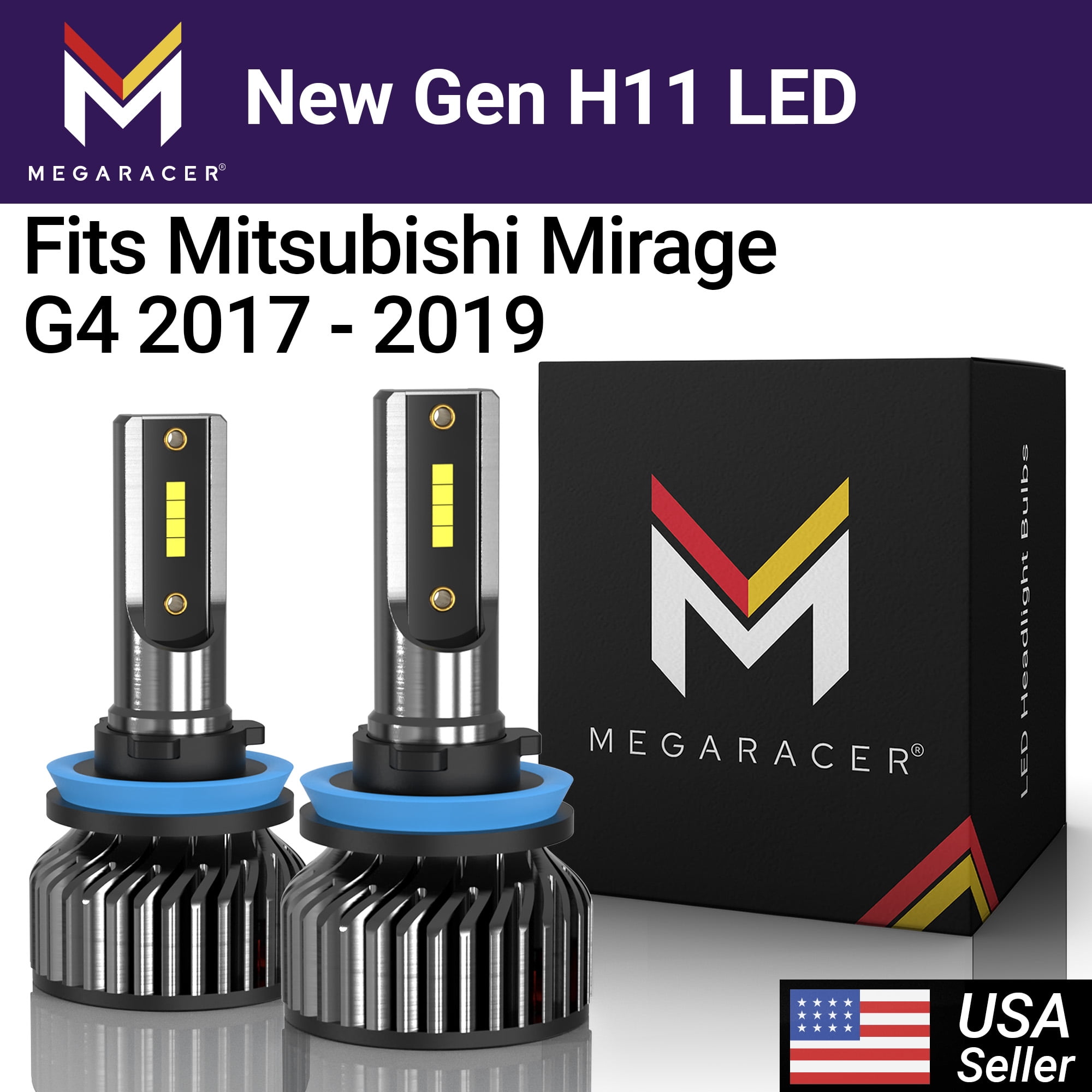 Mega Racer Mitsubishi Mirage G4 H11 H8 H9 H16 New Gen LED Headlight ...