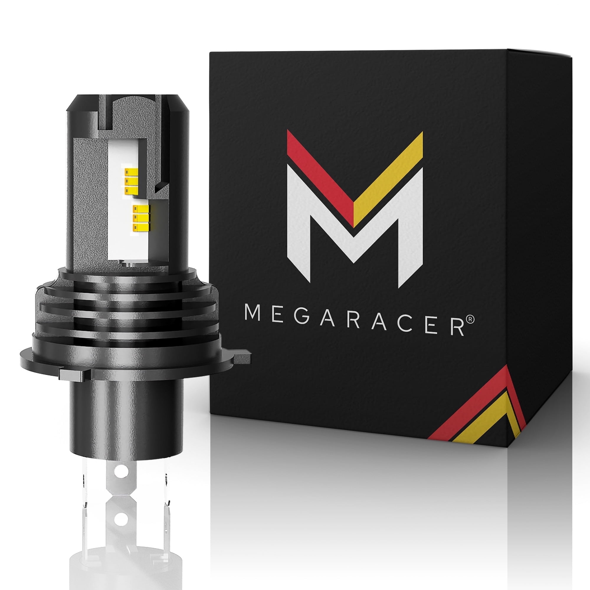 Mega Racer Motorcycle H4 9003 HS1 Car Bulbs 1 PACK - 6500K Bright White ...