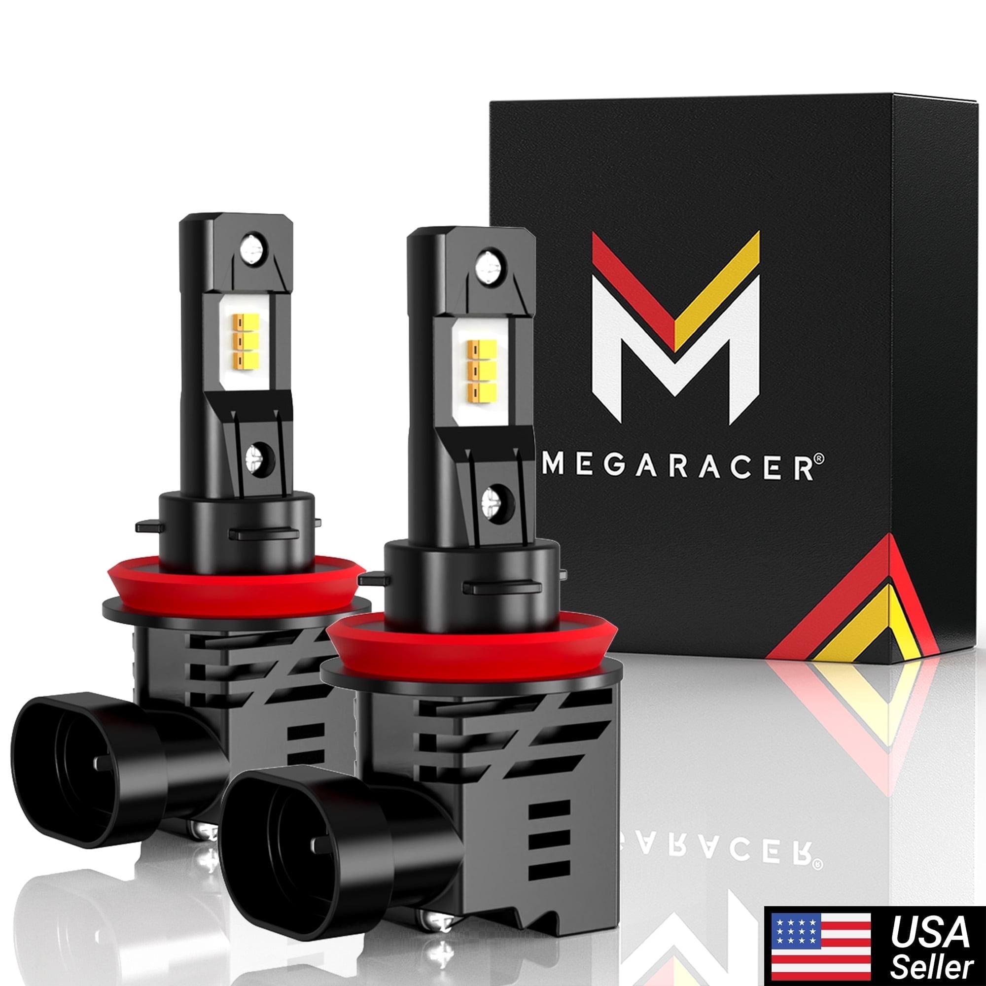 Mega Racer Wireless LED Headlight Bulb 2 PACK - 6500K, 12V 50W 12000LM ...