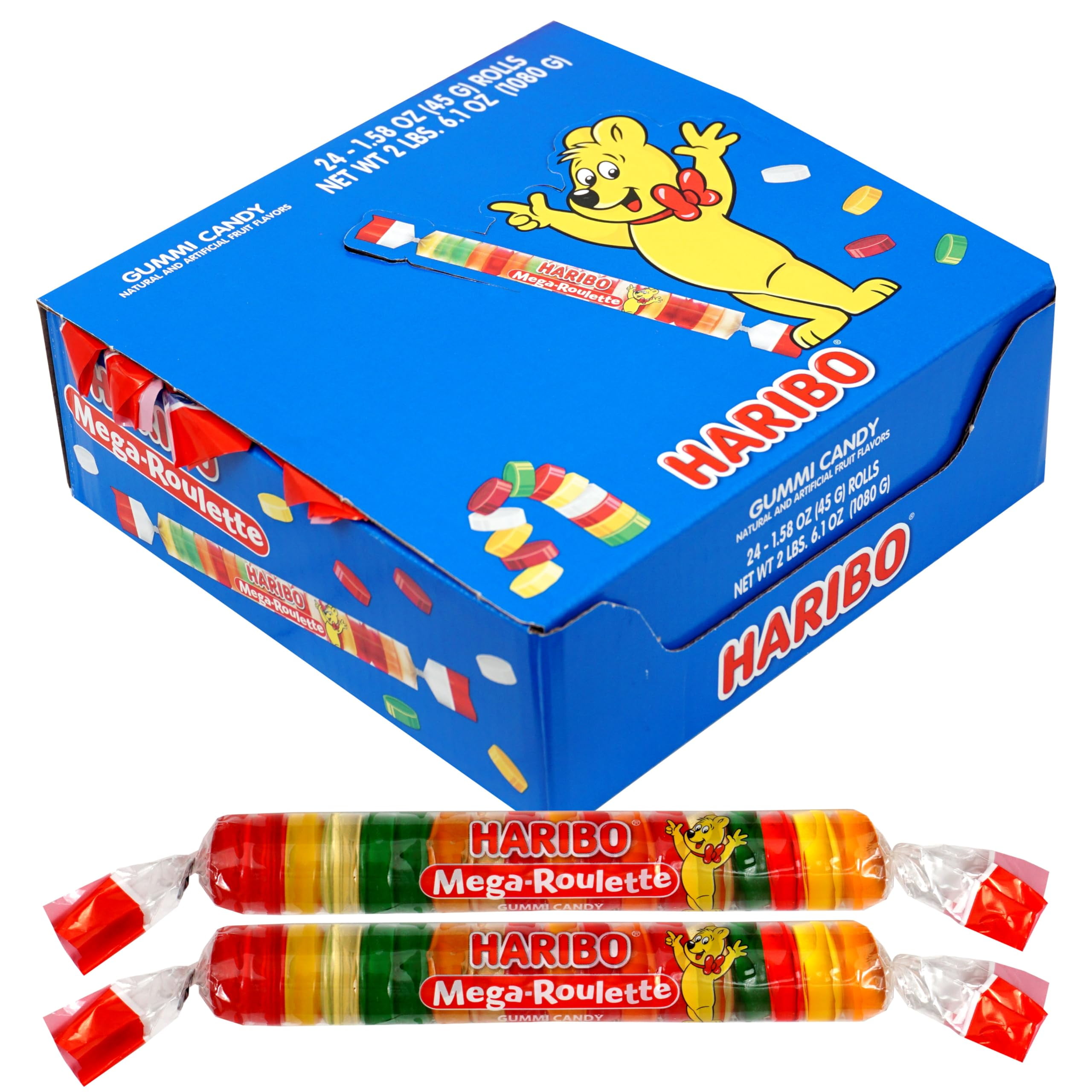 Mega-Roulette Gummi Candy, 1.58 oz Box (Pack of 24) - Walmart.com