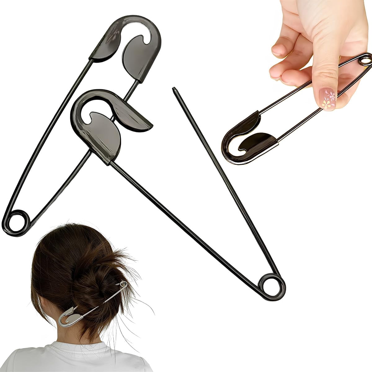 Mega Safety Pin Hair Kit | Large Metal Hair Clip Set for Strong Hold ...