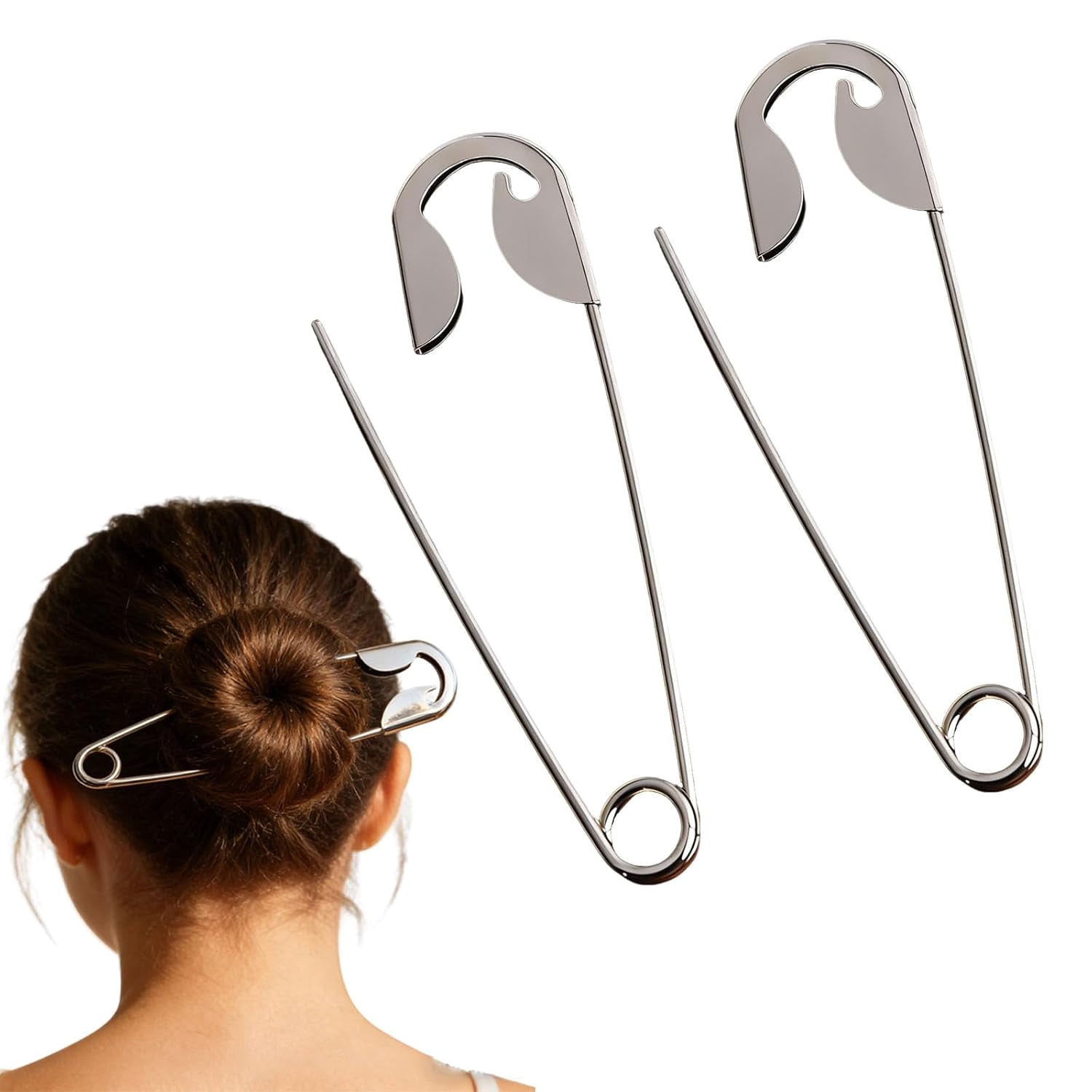 Mega Safety Pin Hair, Mega Safety Hairpin For Effortless Buns & Updos ...