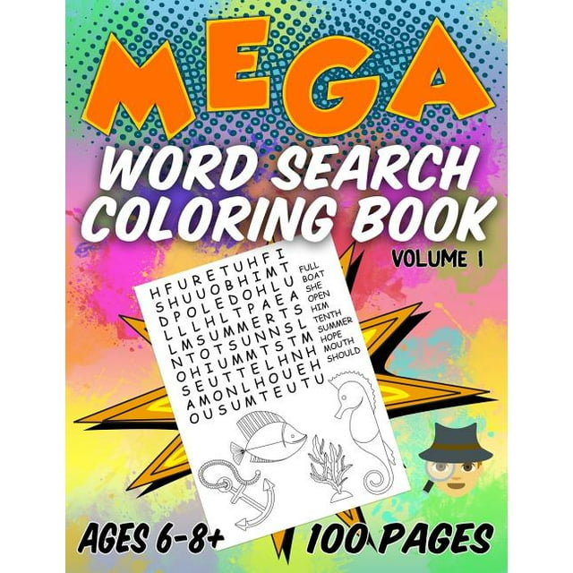 Mega Word Search Coloring Book: Jumbo Sized with 100 Pages - 1000 ...