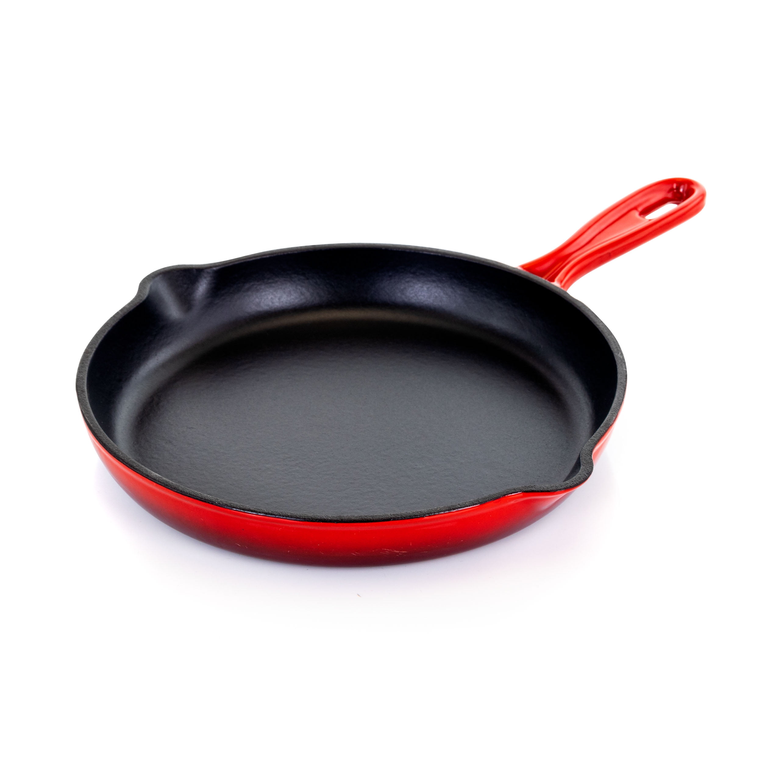 MegaChef 10.25 inch Enameled Cast Iron Skillet Red Cookware Kitchen ...
