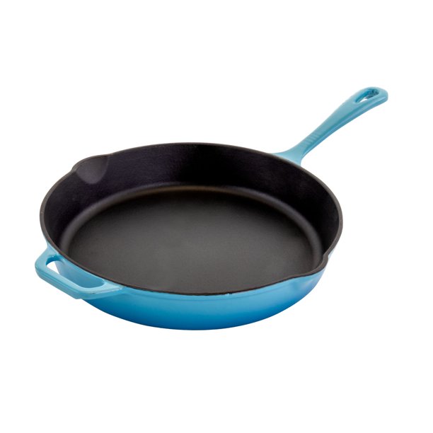 MegaChef 12 Inch Round Enamel Cast Iron Skillet in Blue - Walmart.com