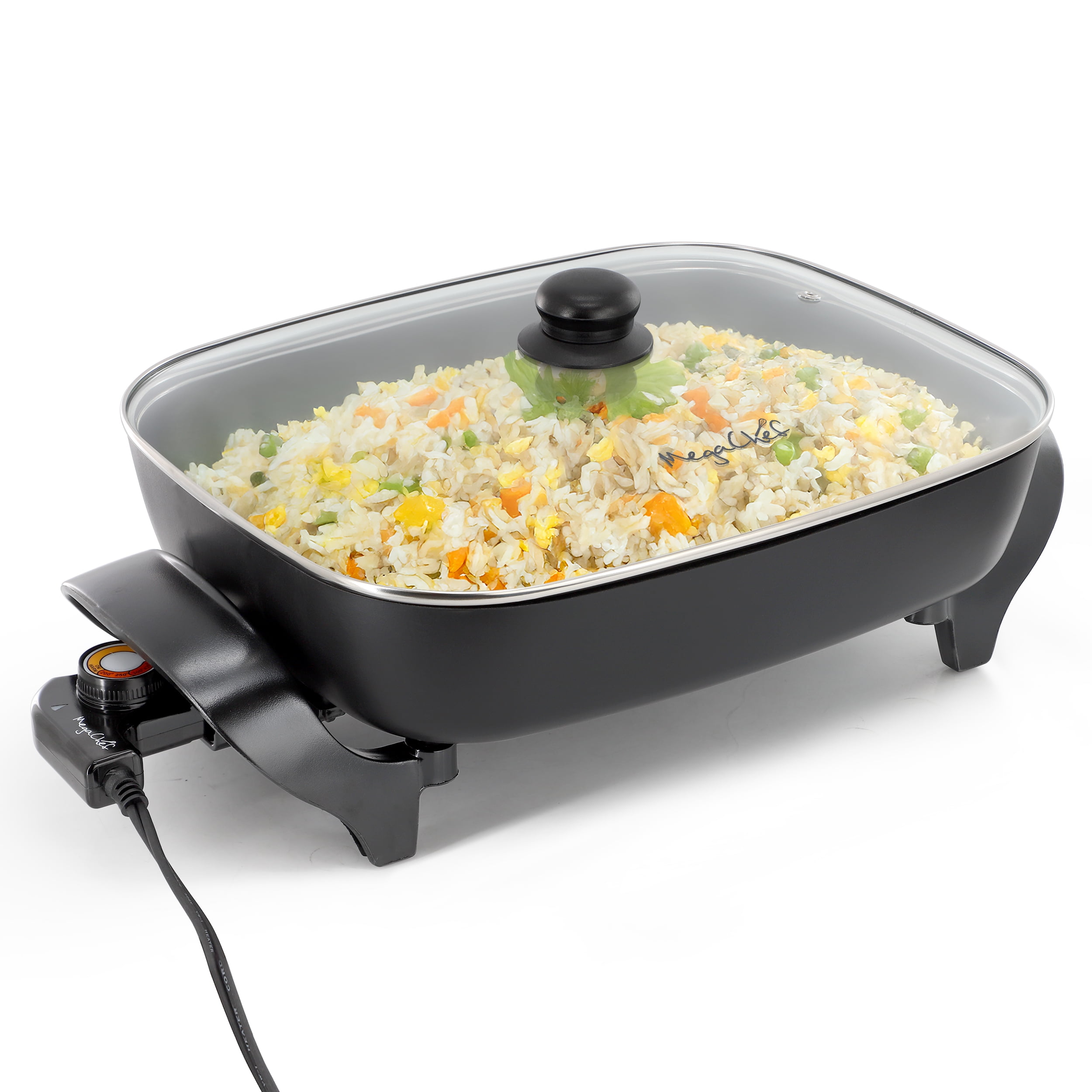 MegaChef 14.96 Inch Electric Fry Pan with Non-Stick Coating - Walmart.com