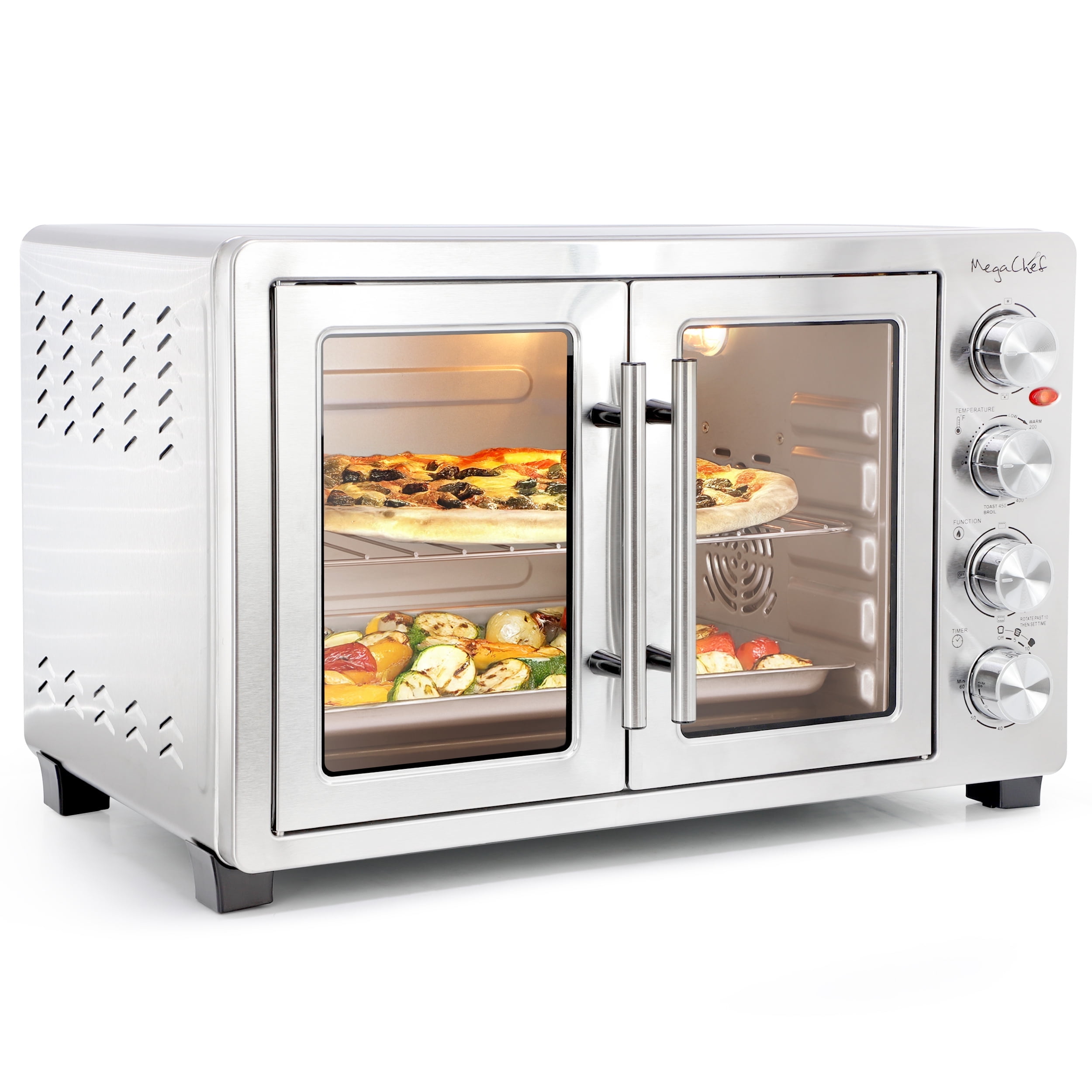 MegaChef 45 Quart Electric French Door Rotisserie Convection Oven ...
