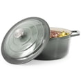 MegaChef 5 Quarts Round Enameled Cast Iron Casserole with Lid in ...