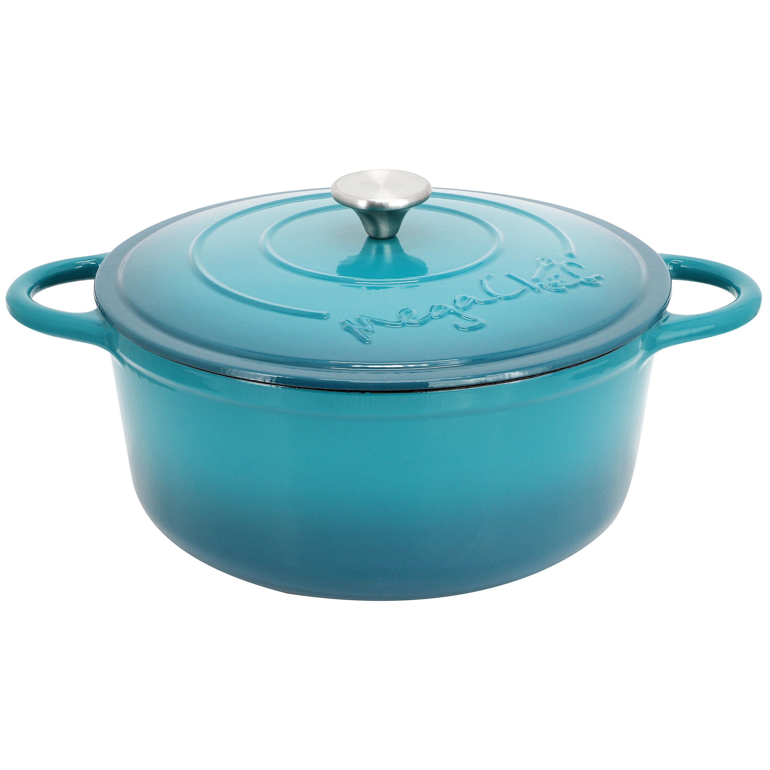 MegaChef 6.35 Quart Round Enameled Cast Iron Dutch Oven with Self ...