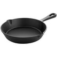 MegaChef 8 Inch Round Preseasoned Cast Iron Frying Pan in Black ...