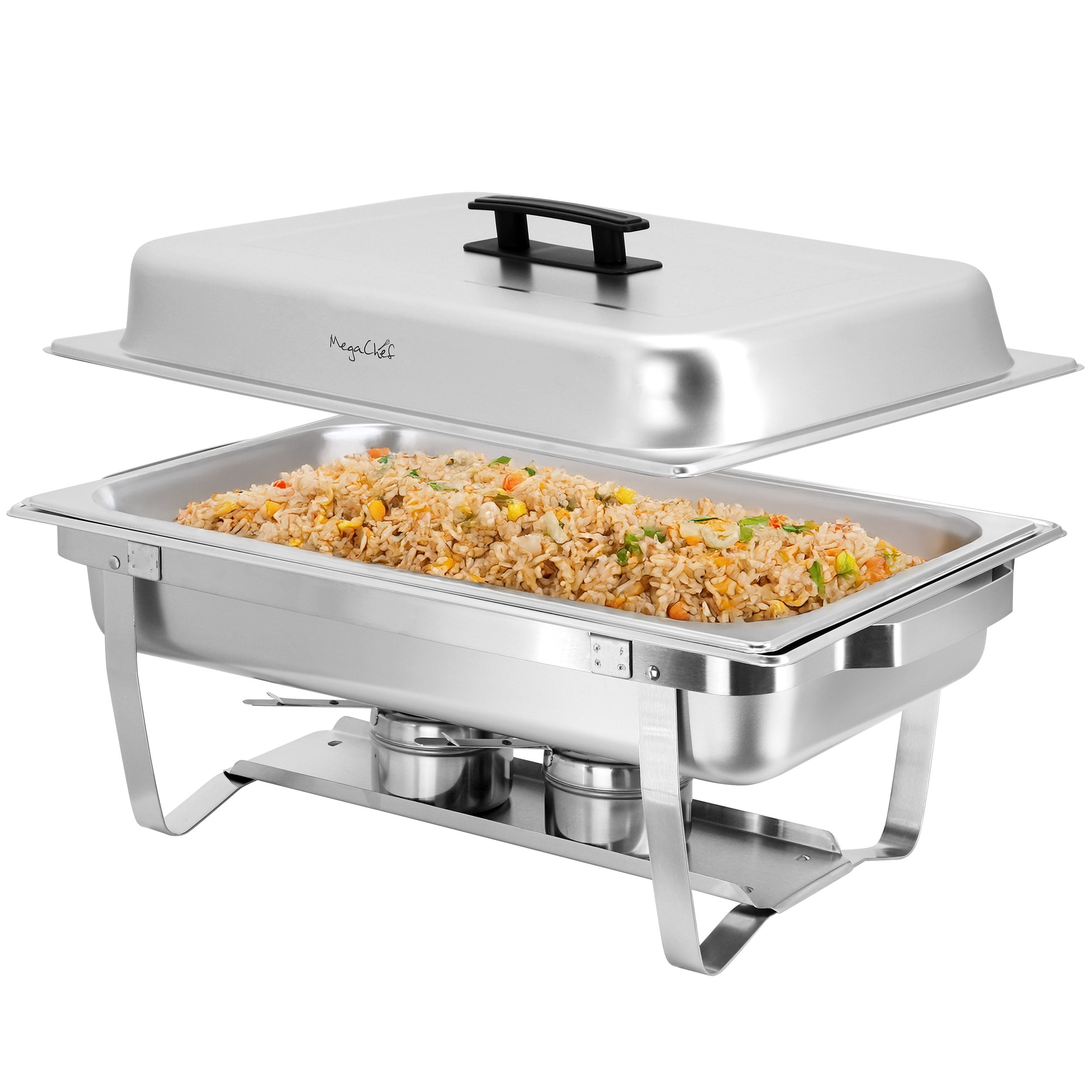 MegaChef 9.5 Quart Foldable Stainless Steel Professional Chafing Dish ...