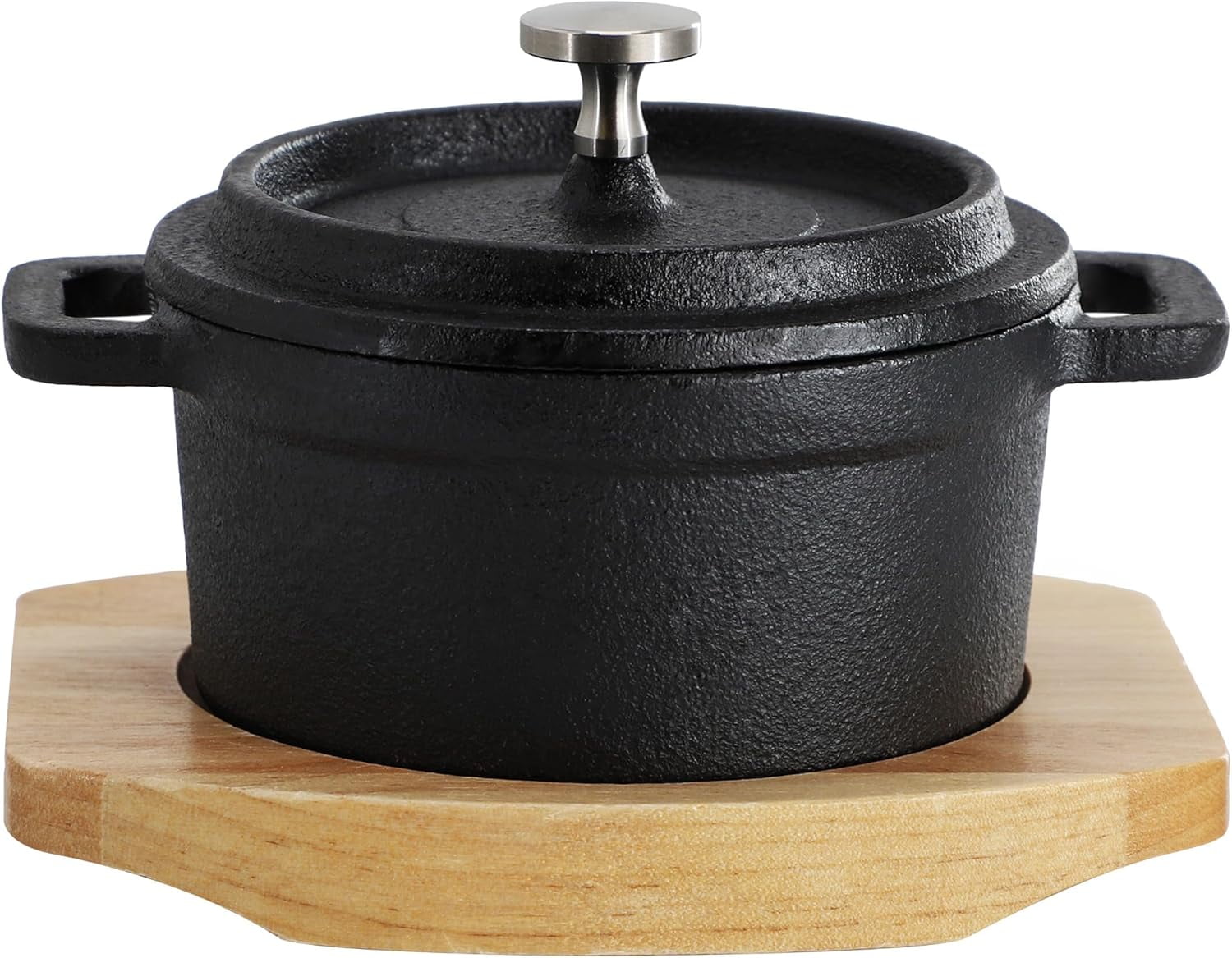 MegaChef Cast Iron 8 Ounce Mini Dutch Oven with Tray, Cookware ...