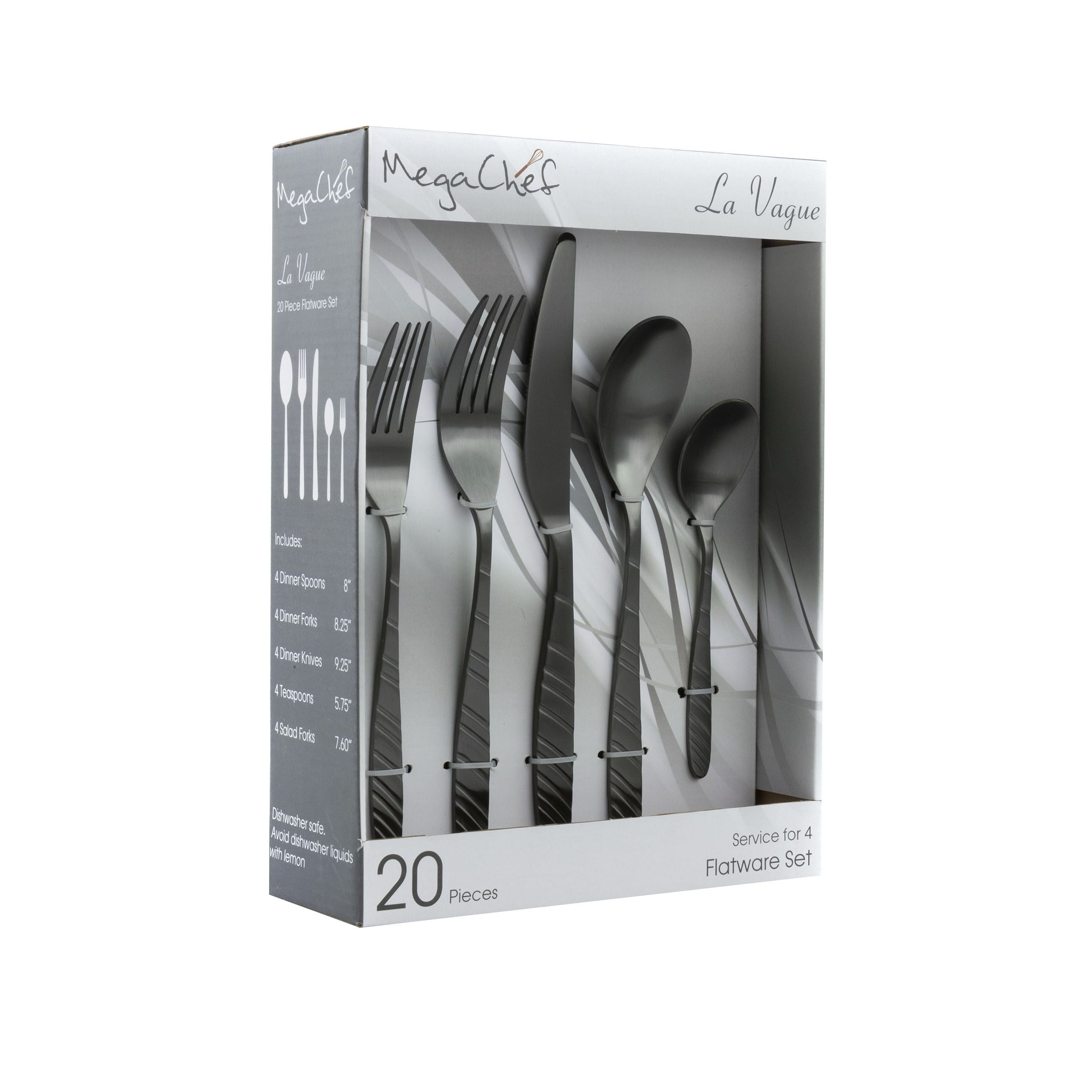 MegaChef MCFW-LA VAGUE-MATTEBLACK 4 in. La Vague Stainless Steel ...