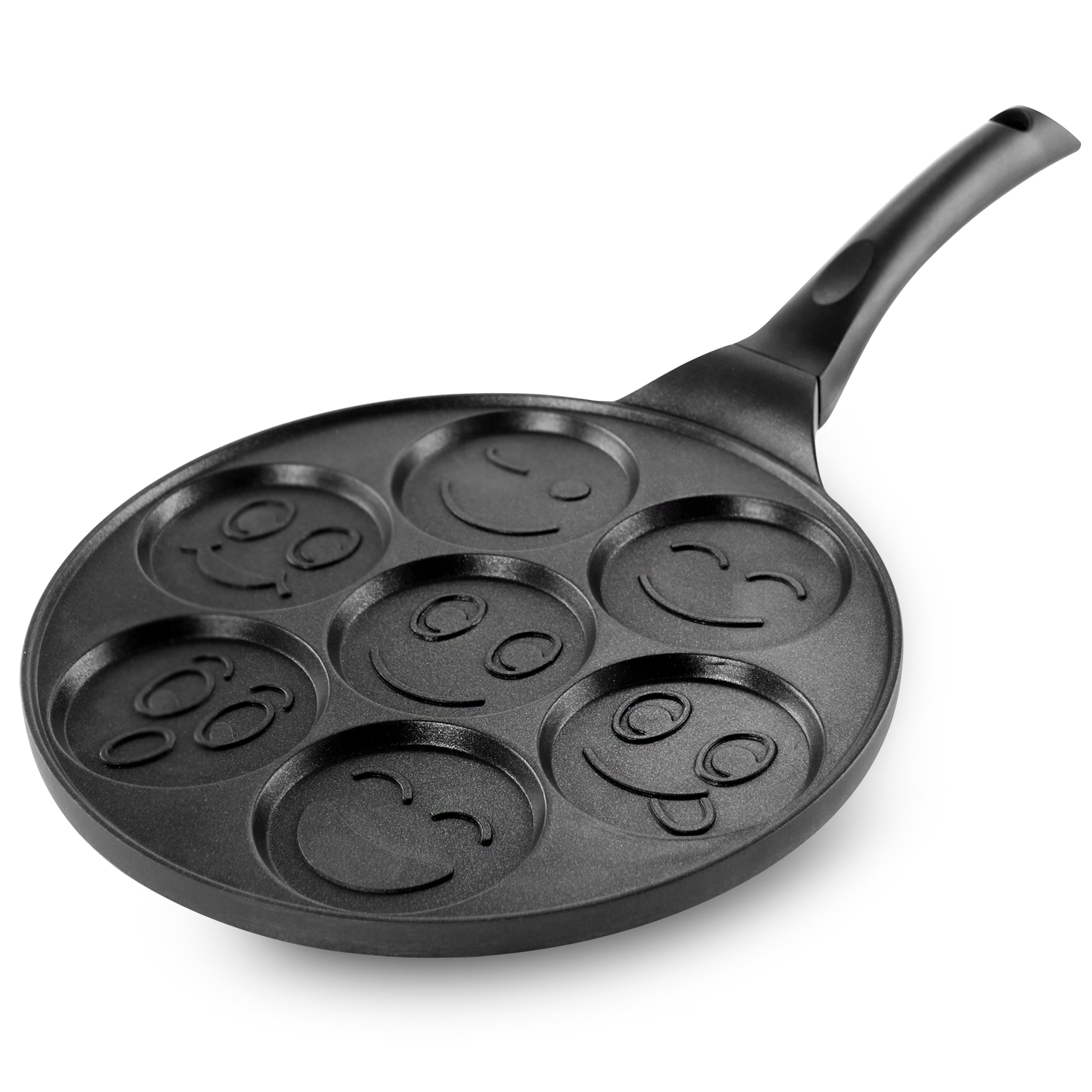 MegaChef Pancake Griddle Happy Face Emoji 10.5 Inch Aluminum Nonstick ...