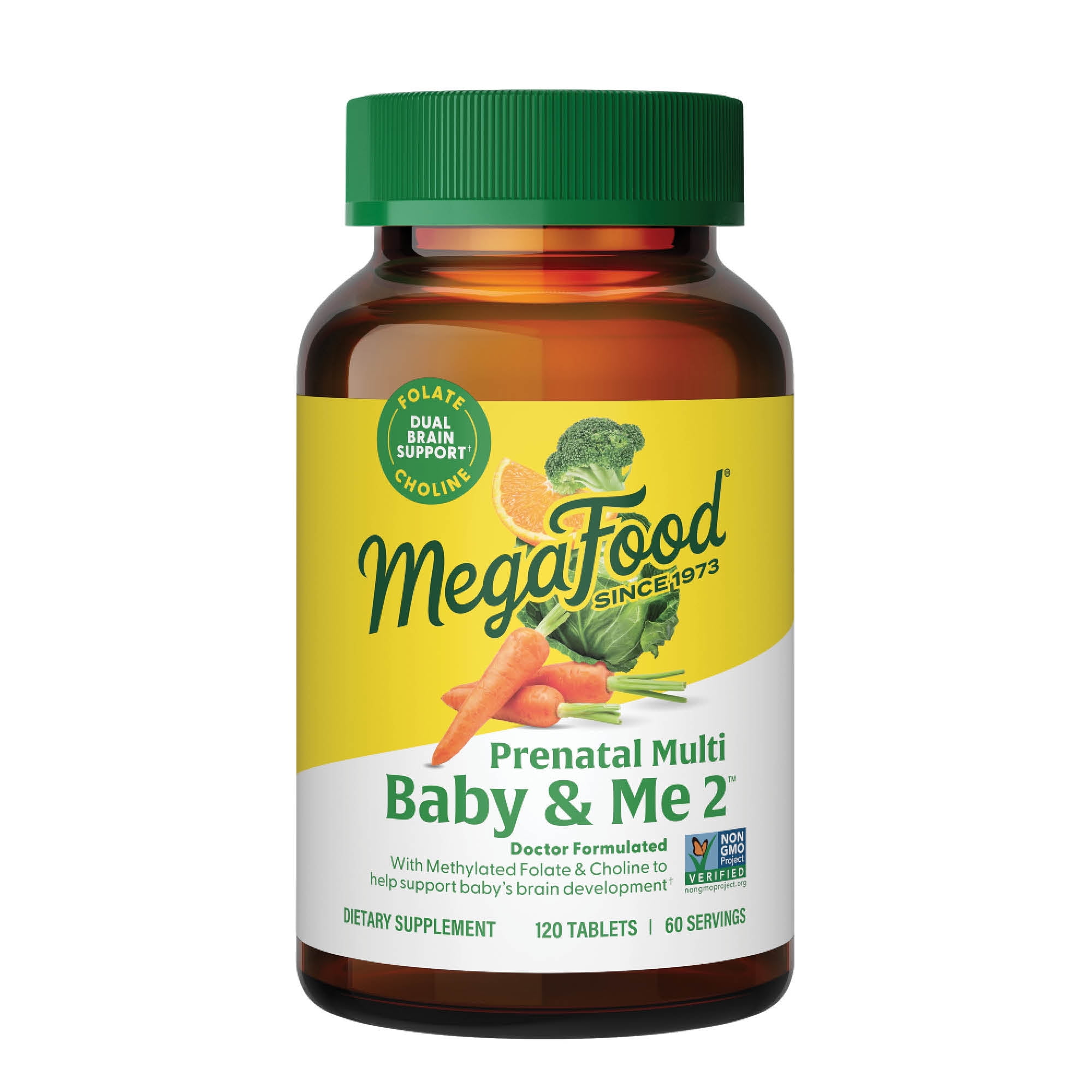 MegaFood Baby & Me 2 Prenatal Vitamin, Women's Minerals: Non-GMO ...