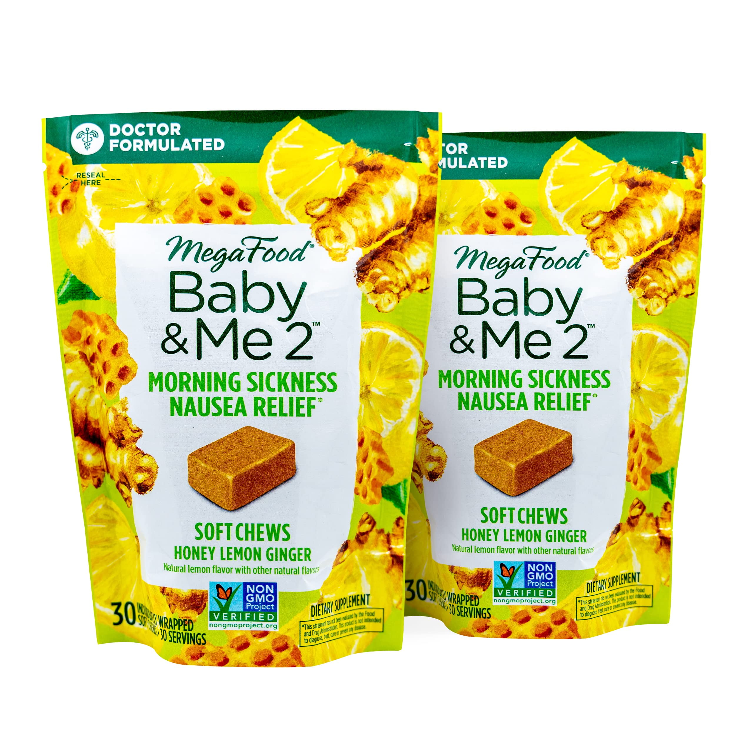 MegaFood Baby & Me 2 Prenatal Morning Sickness Relief Soft Chews -With ...