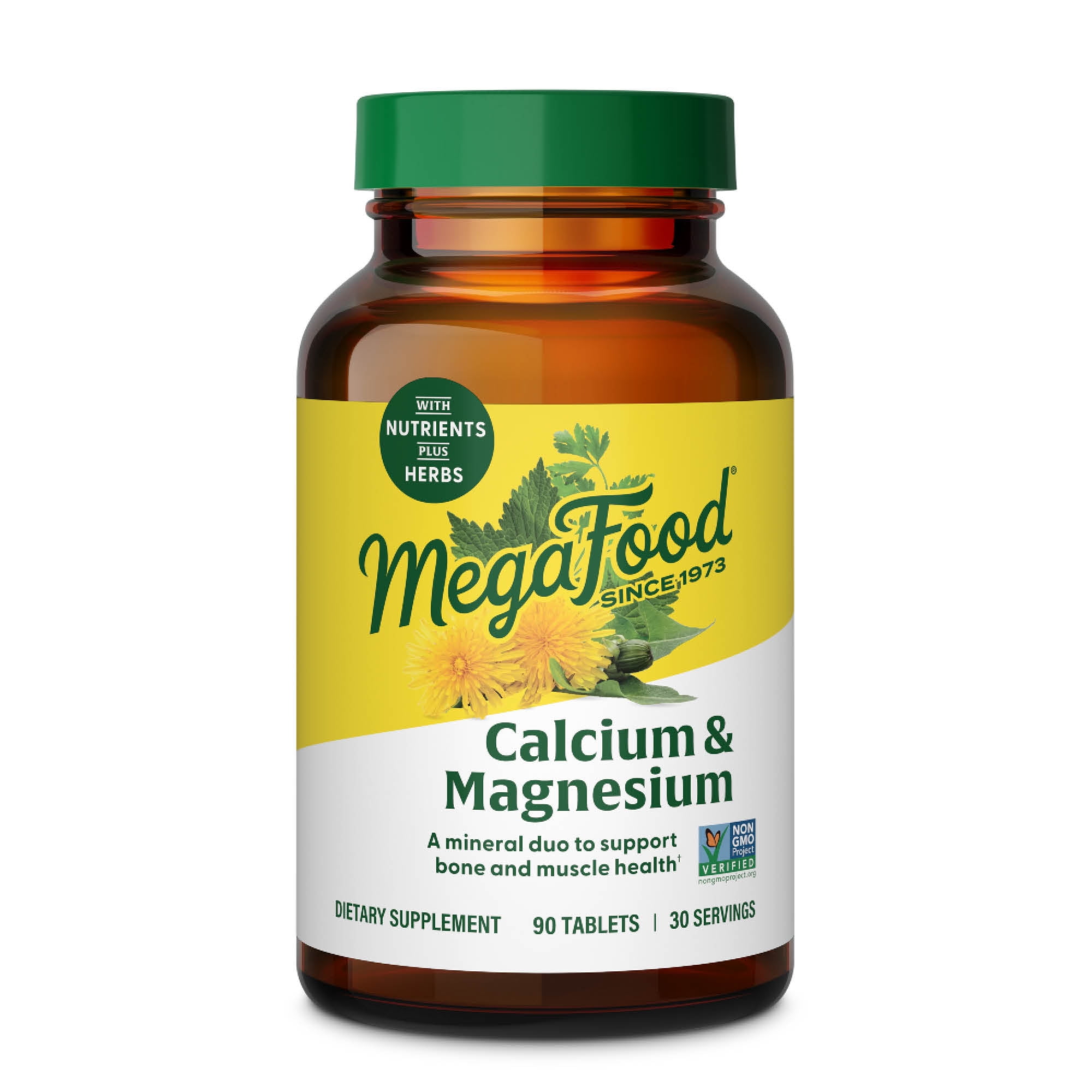 MegaFood Calcium & Magnesium Vegan Dietary Supplement - Supports Bone ...